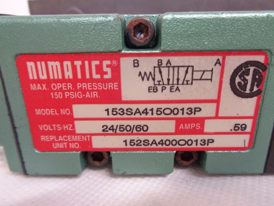 NEW NUMATICS 153SA415O013P 152SA400O013P SOLENOID VALVE WITH MANIFOLD ...