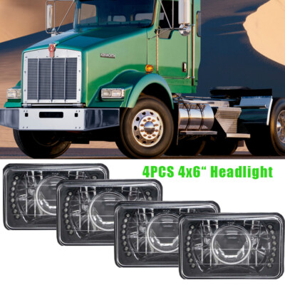 4pcs 4x6'' LED Headlights for Kenworth T800 T400 T600 W900B Classic 120/132 HK | eBay