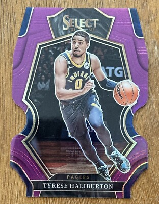 2022 NBA Tyrese Haliburton /99 Select Premier Level Die Cut Purple ...