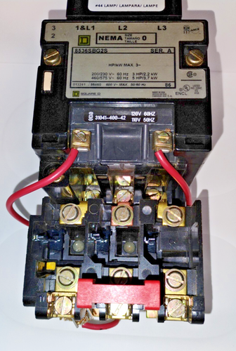 SQUARE D 8536SBG2S AC MAGNETIC NEMA SIZE 0 MOTOR STARTER 110/120V COIL ...