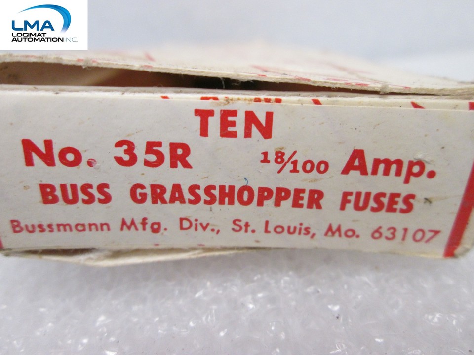 10 x BUSS GRASSHOPPER 35R 18/100 AMP FUSE (LOT of 10) | eBay