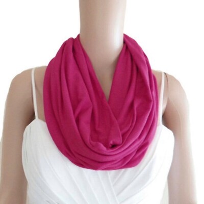 Hot Pink Circle Scarf. Handmade Infinity Scarf. Soft Cotton Spandex ...