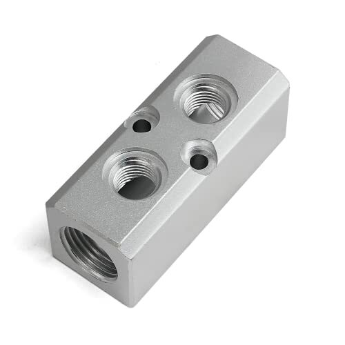 2 Way Pneumatic Manifold Air Distribution Block Aluminum Alloy Air ...