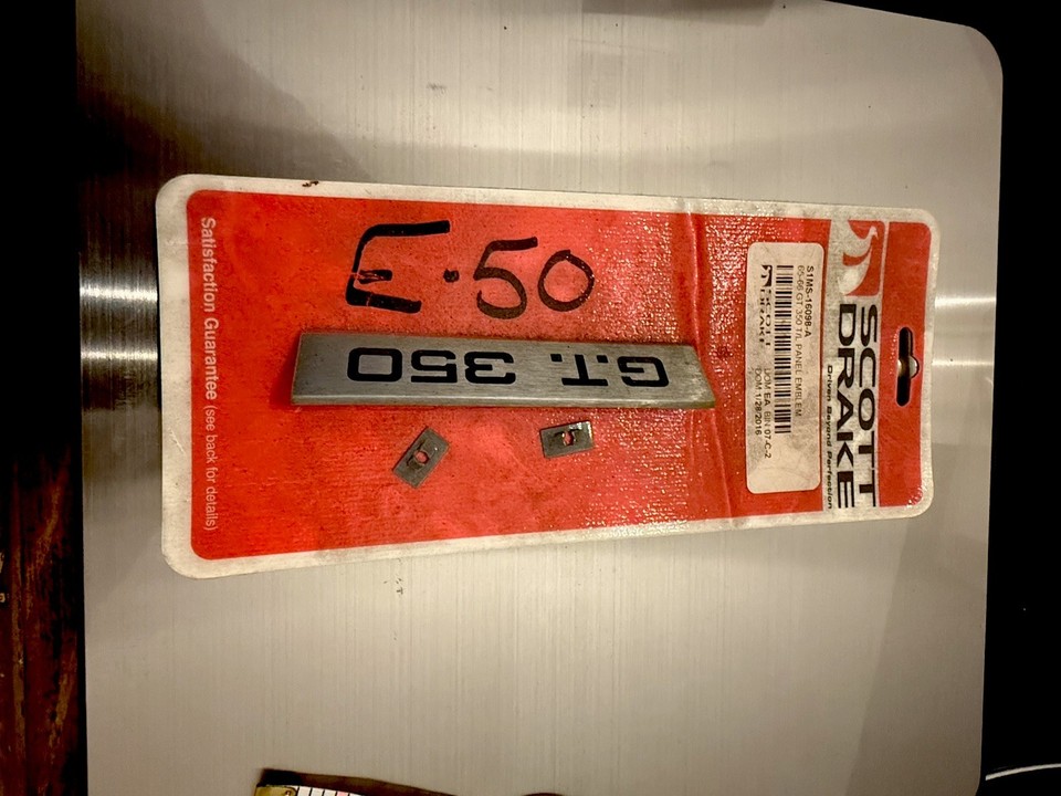 1965 1966 FORD MUSTANG SHELBY GT350 COBRA DIECAST TAIL PANEL EMBLEM NOS ...