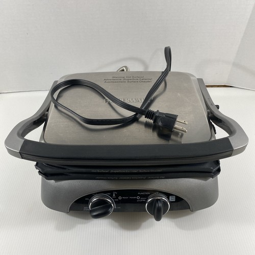 Faberware S6205 4-In-1 Portable Electric Griddle & Panini Press 1500 ...