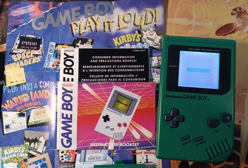 Nintendo Gameboy Play it Loud! Green with Light-Up screen & inserts | eBay