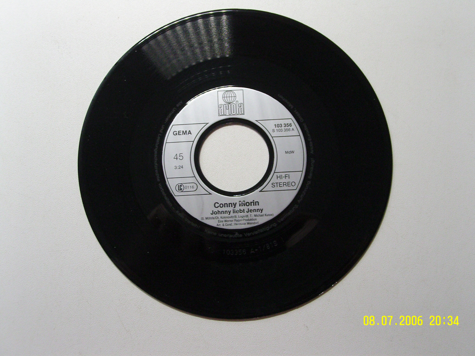 Conny Morin - Johnny liebt Jenny + Auf halben Weg | eBay.de