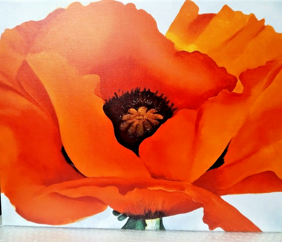 GEORGIA O'KEEFFE RED POPPY 1927 MINIMALISM ART GICLEE PRINT FINE CANVAS ...
