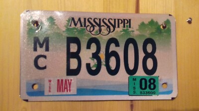MISSISSIPPI MC B3608 Jahr 05-08 US Motorrad Kennzeichen Motorcycle ...