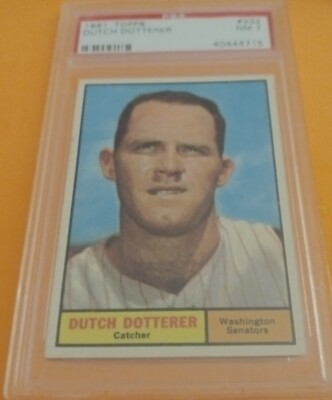 1961 Dutch Dotterer Topps MLB Baseball Card #332 Washington Senators ...