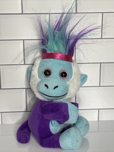 Mohawk Monkey Slapz Plush Stuffed Troll Purple Blue Cute | eBay