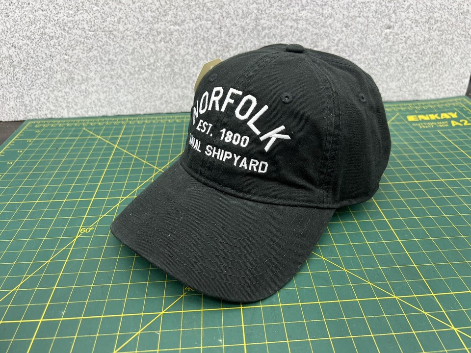 Norfolk Naval Shipyard NNSY Black Embroidered Strapback Cap Hat - by ...