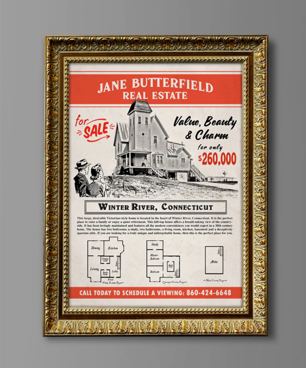 Beetlejuice Jane Butterfield Real Estate Advertisement Poster print | eBay