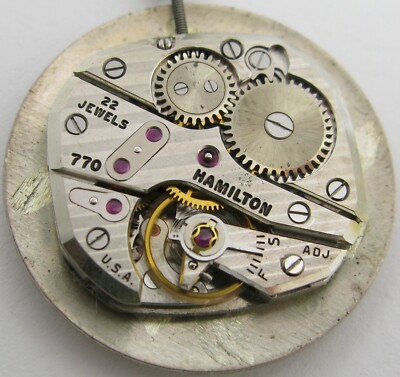 Hamilton 770 22 jewels adj. watch Movement for parts | eBay