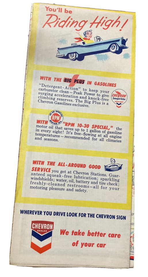1962 Chevron Road Map: Western States NOS | eBay