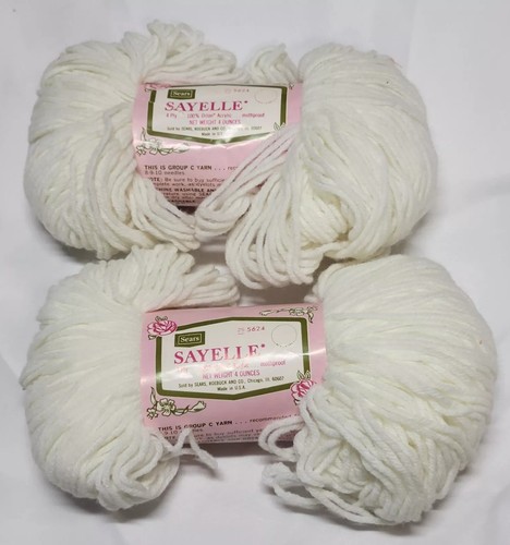 Vintage Sears Sayelle Yarn Lot Of 2 Skeins 058 2890 .45 4oz - Same Dye ...
