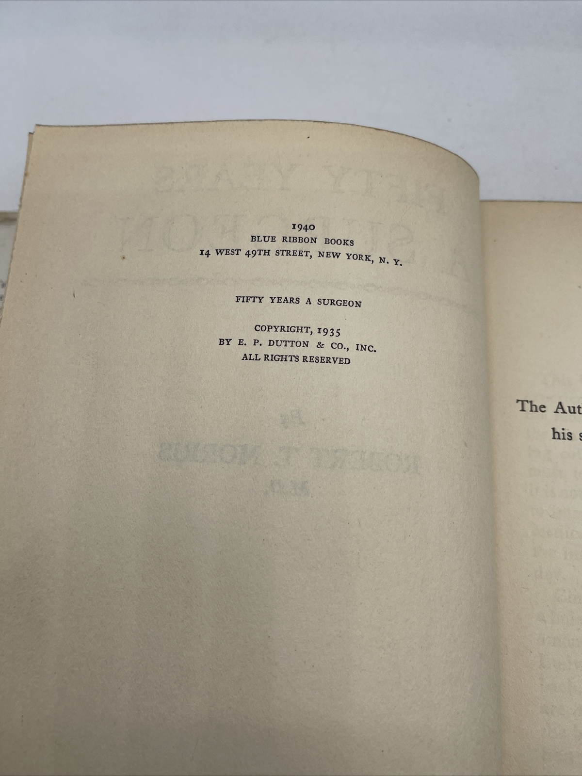 Fifty Years A Surgeon By Robert T. Morris ~ 1940 HC/DJ | eBay