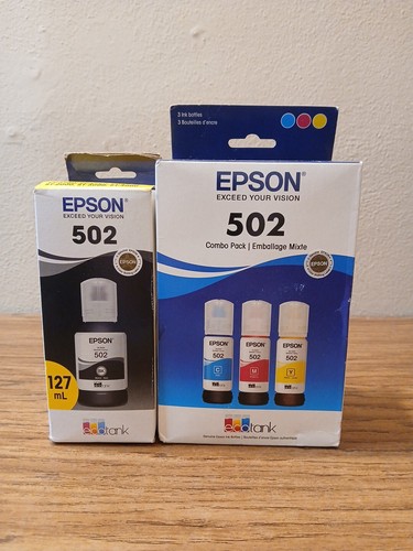 Epson 502 Combo Pack Ink Black Cyan Magenta Yellow | eBay