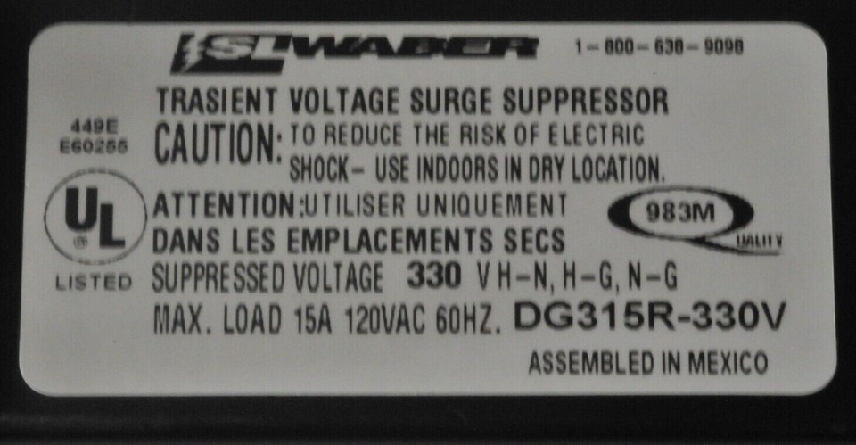 SL Waber Power Strip/Surge Suppressor 19" w/6' Cord - 6 Outlets | eBay