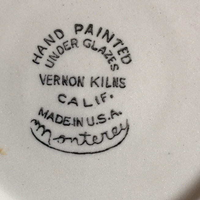 Vernon Kilns California Monterey China By Matlox Dinner Plate | eBay