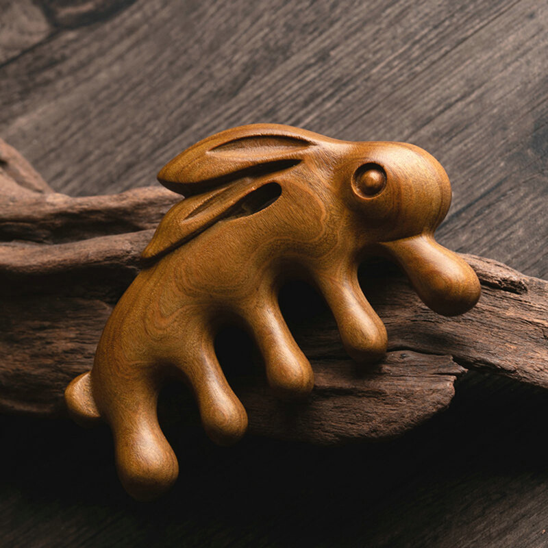 Green Sandalwood Rabbit Massage Comb Width Tooth Comb Body Meridian ...