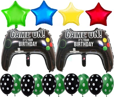 Gaming Party Balloon Kit Xbox Controller Birthday Party Balloons Decor ...
