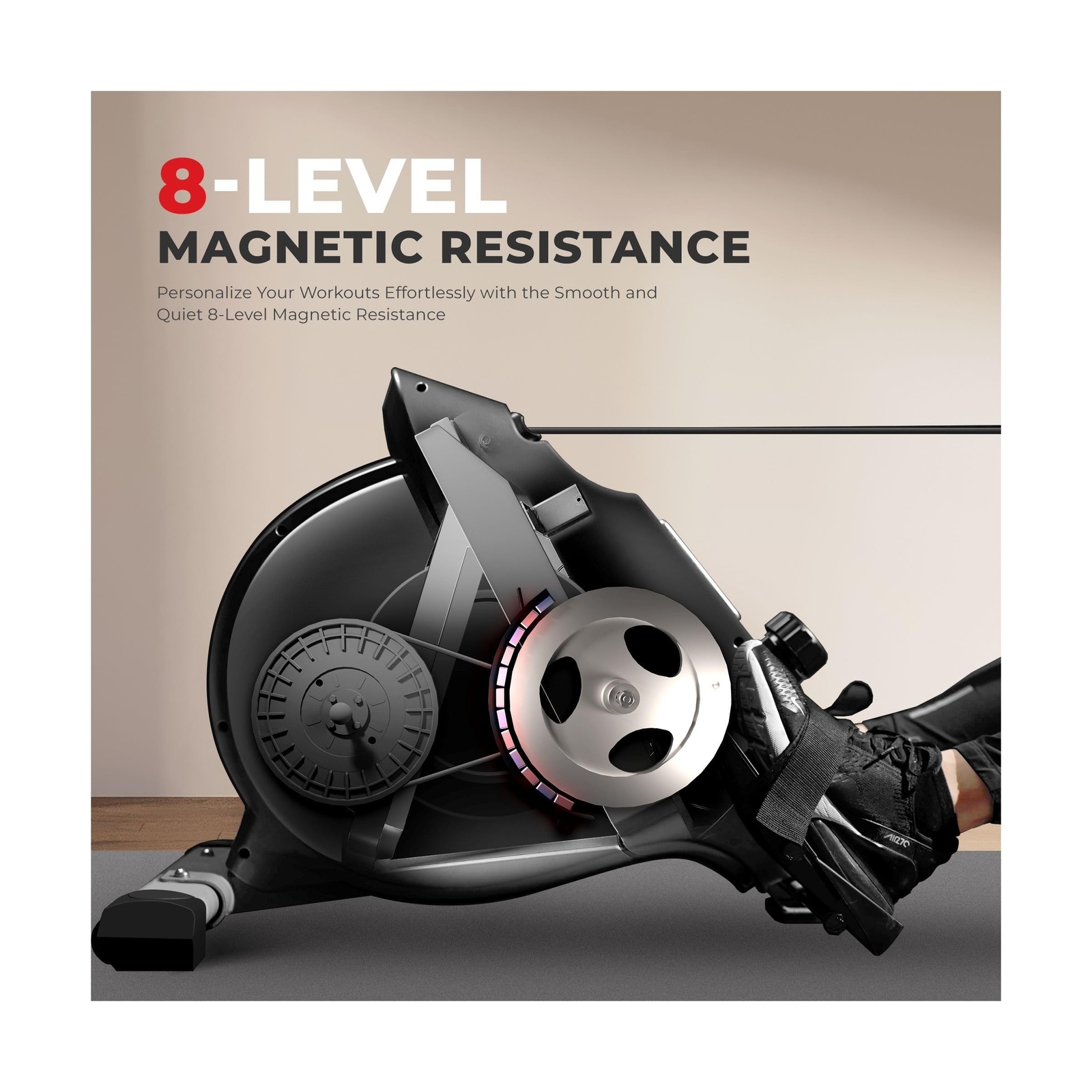 Sunny Health Fitness Magnetic Rowing Machine Rower with LCD Monitor for ...