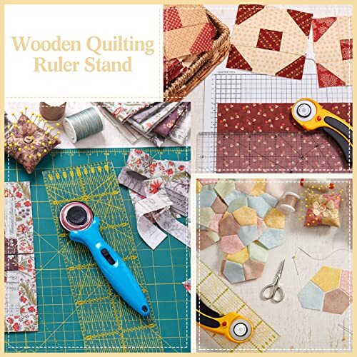 2 Pieces Wooden Ruler Rack Quilting Ruler Rack Organizer Quilting Ruler ...