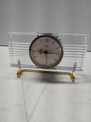 Mid Century Modern Elgin Lucite Alarm Clock Windup Germany | eBay