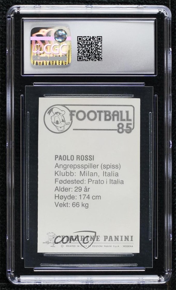 1985 Figurine Panini Football 85 Album Stickers Donald Duck Back Paolo ...