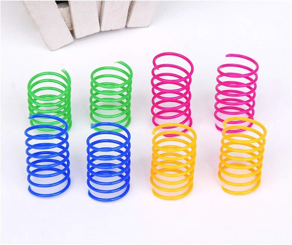 Cat Spring Toy (60 Pack), Cat Kittens Toys Plastic Coil Spiral Springs ...