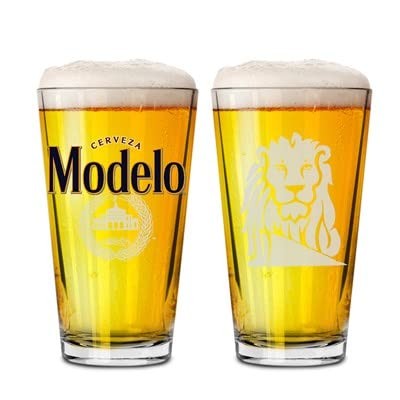 Modelo Beer Pint Glasses Signature House of Modelo Edition with Lion ...