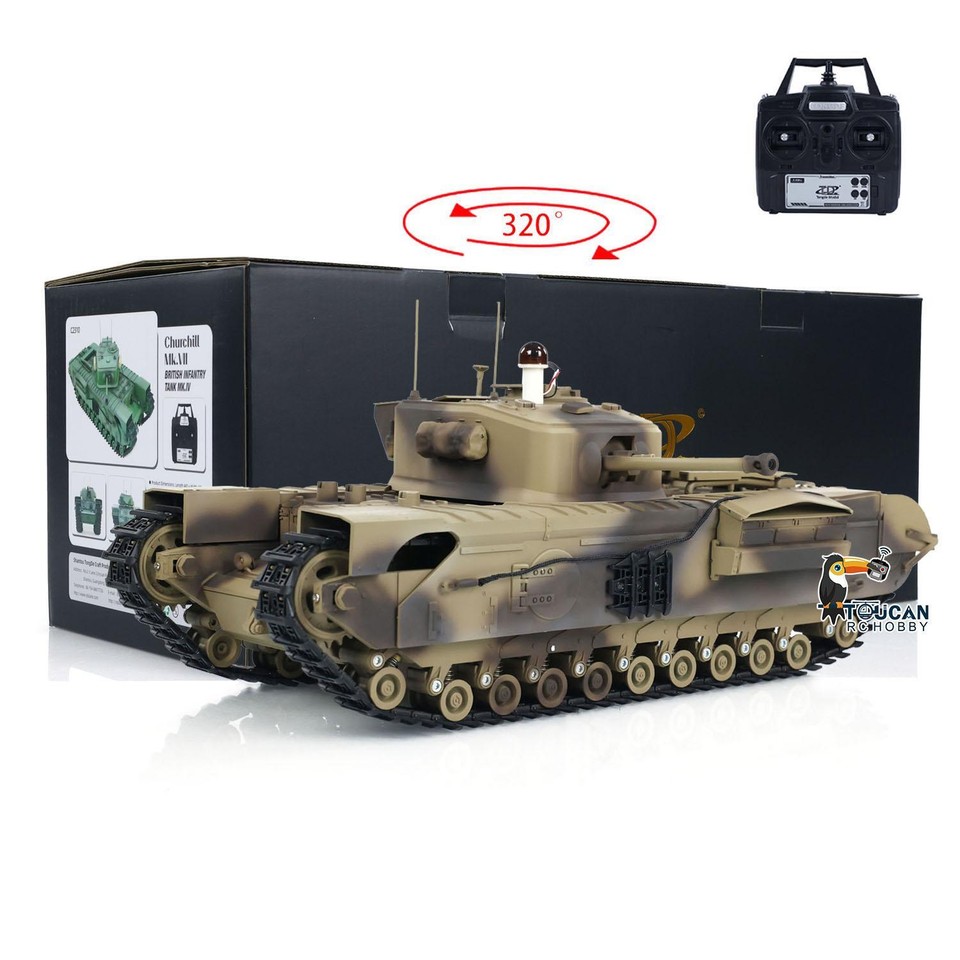 1/16 Tongde RTR RC Tank Churchill Mk.VII Metal Track IR Battle Tank ...