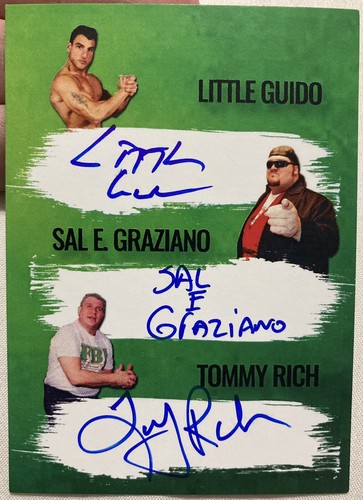 ECW FBI Triple auto Card Guido Big Sal Graziano Tommy Rich signed auto ...