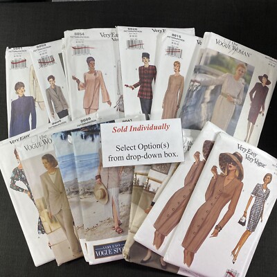 90s VOGUE Sewing Pattern 8 10 12 SOLD INDIVIDUALLY Dress Jacket Tunic ...