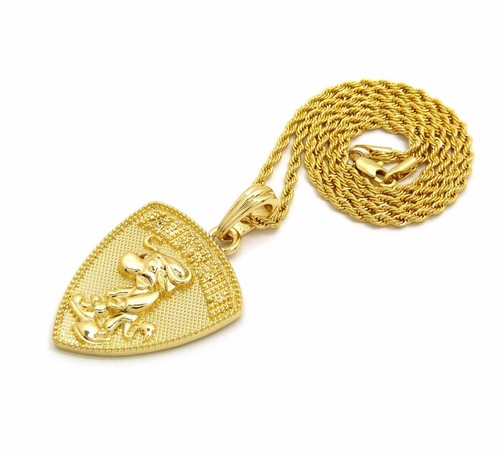 NEW YAMBORGHINI PENDANT & 24" BOX/CUBAN/ROPE CHAIN HIP HOP NECKLACES ...