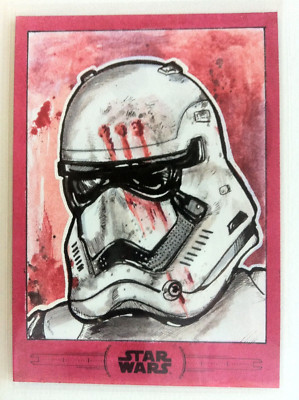 TOPPS STAR WARS SKETCH CARD FIRST ORDER STORMTROOPER HAND DRAWN BY ...