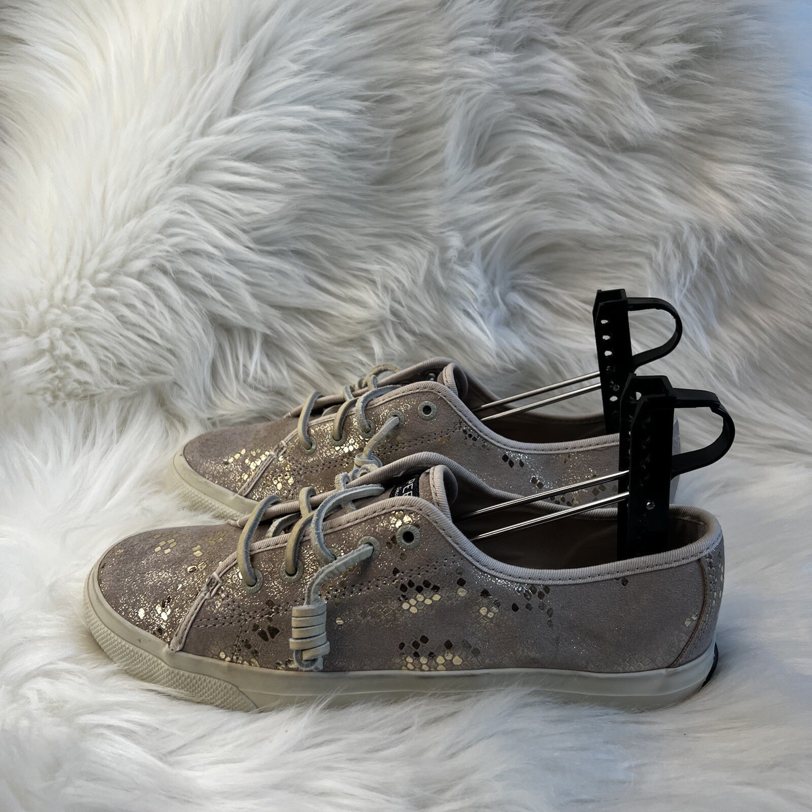 SPERRY Rose Gold Glitter Lace Up Sneaker - Gem