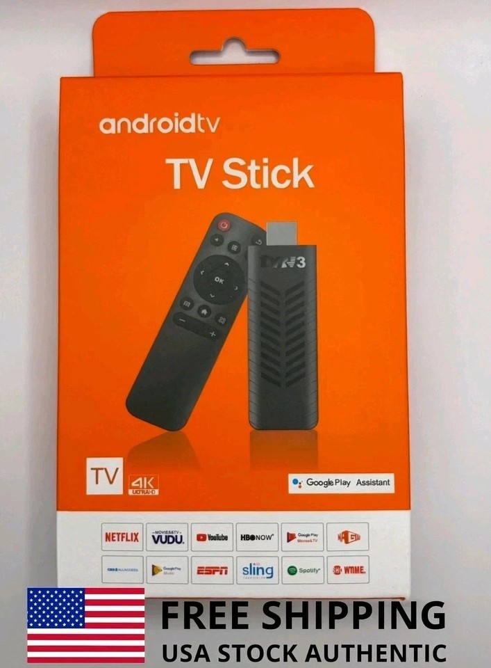 TVR3 Andriod TV Stick 8GB+128 Media Player Smart 4K TV Stick, HD2.0 ...