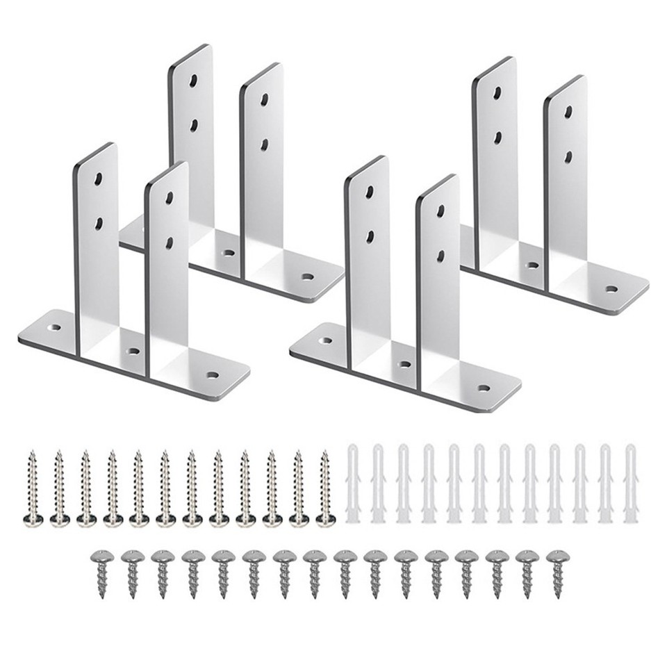 4pcs chrome look urinal partition brackets for bathroom divider panel ...