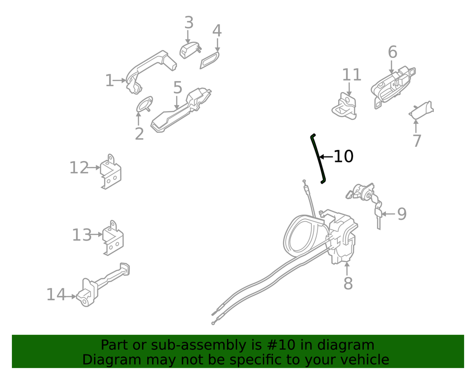 Genuine Nissan Lock Rod 80514-5EF0A | eBay