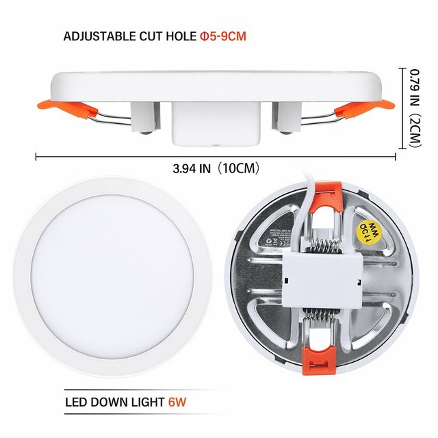 ZeeZ Round Cool White Non-Dimmable LED Recessed Ceiling Panel Down ...