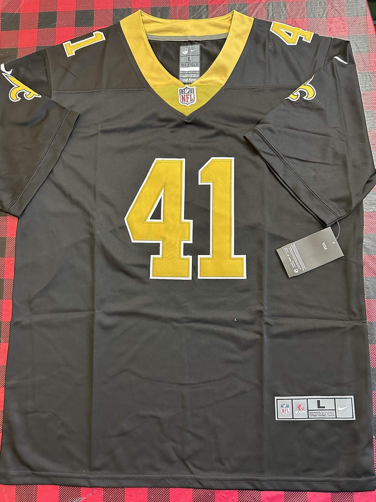 New Orleans Saints #41 Alvin Kamara Sewn Black Stitched Football Jersey Men’s L | eBay