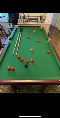 Riley deluxe half size (3ft x 6ft) snooker table with 2 cues | eBay UK