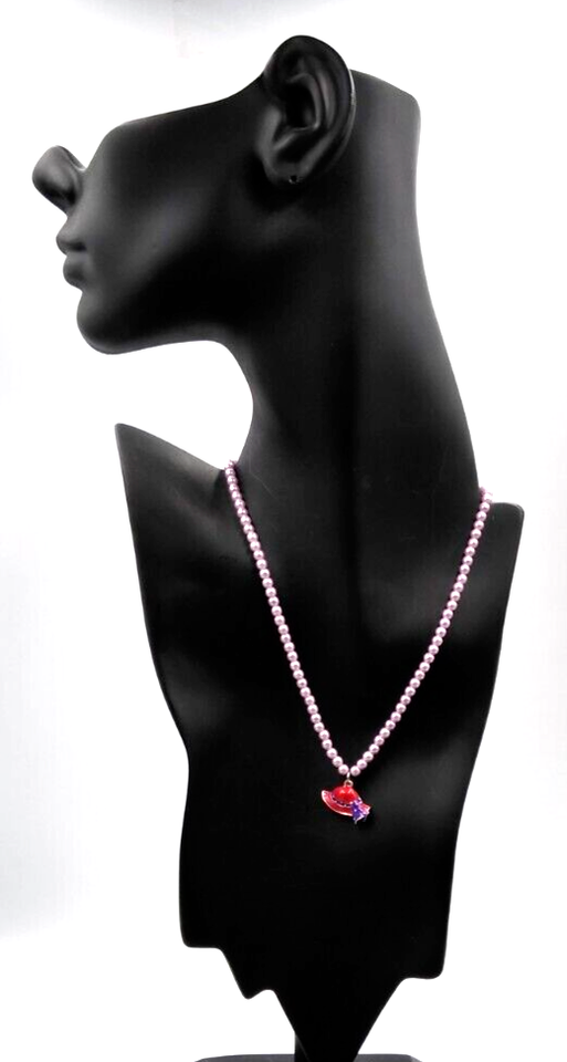 Red Hat Women's Lavender Purple Simulated Pearl 16" Necklace w/ Red Hat ...