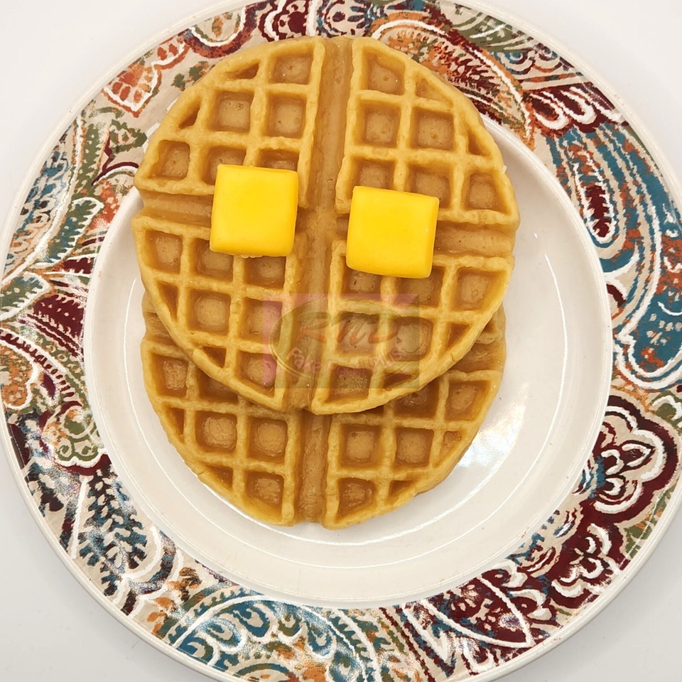 Display Faux Food Prop, 2 Waffle's With Butter With Pats | eBay