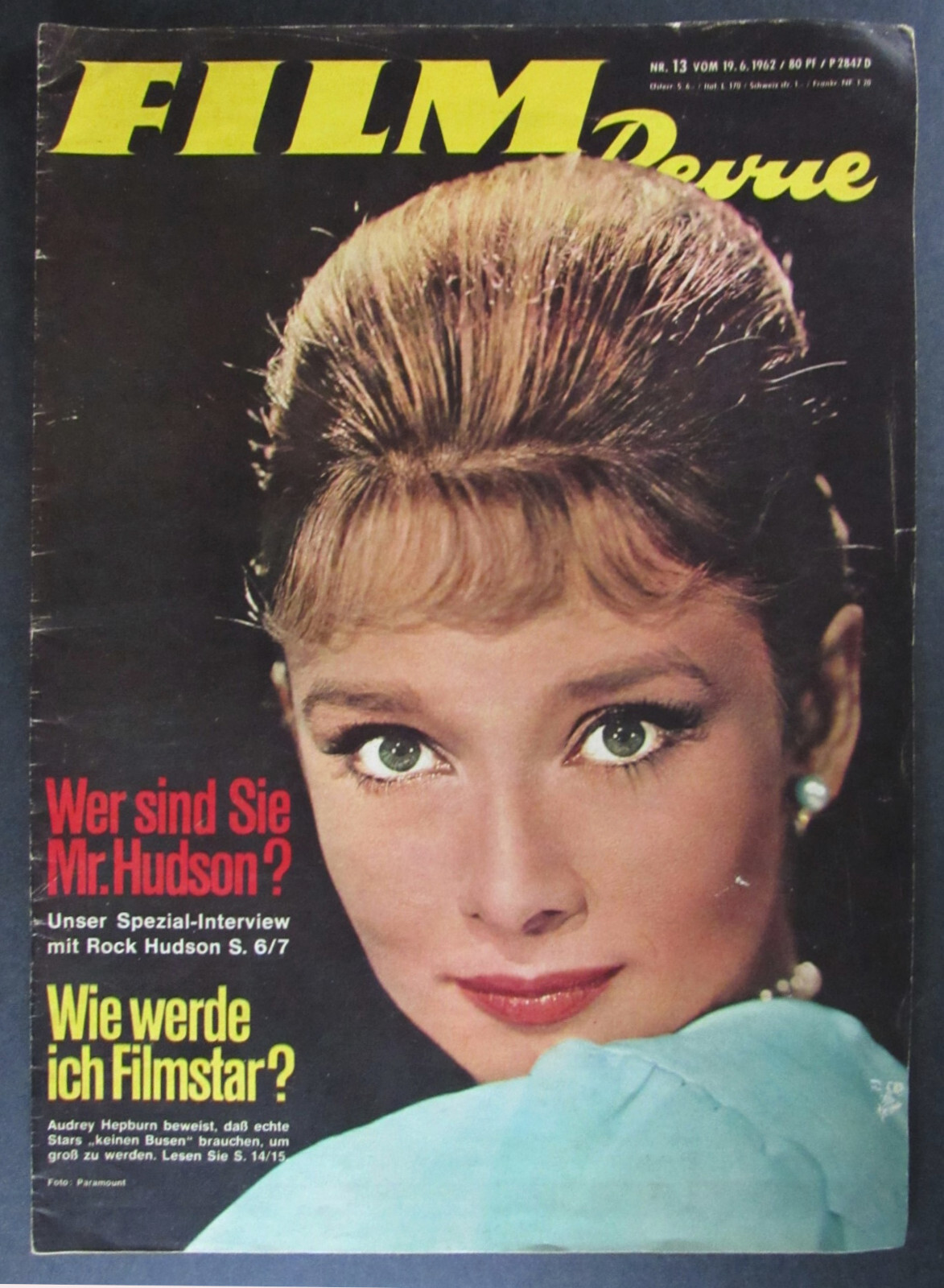 Audrey Hepburn GERMANY Large Magazine 6/1962 FILM REVUE Children's Hour ...