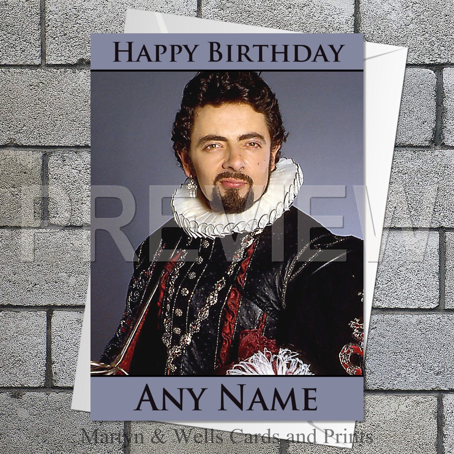 Blackadder birthday card. 5x7 inches. Blackadder II. Personalised plus ...