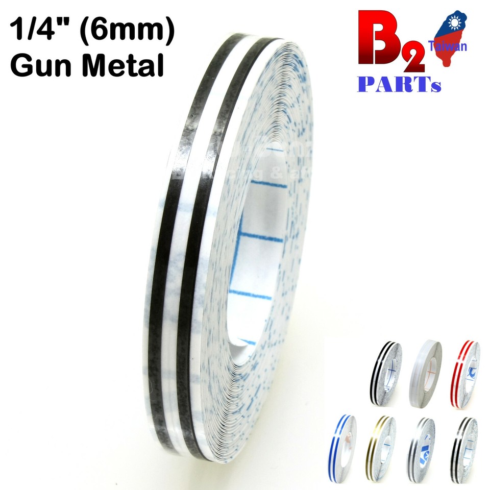 2 Rolls of 1/4" 6mm Car bodywork Double Pin stripe Striping tape Decals ...