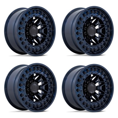 Set 4 Black Rhino Alpha 18x9 5x5 Midnight Blue Wheels 18" 0mm For Jeep ...